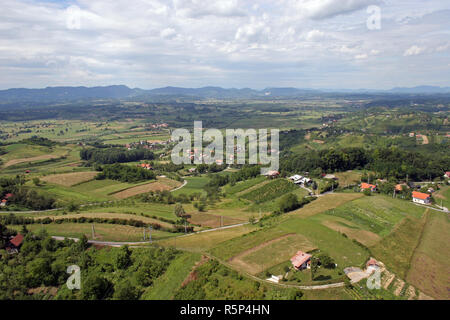 Idyllic countryside, Hills and meadows in Zagorje Region, Croatia Stock ...