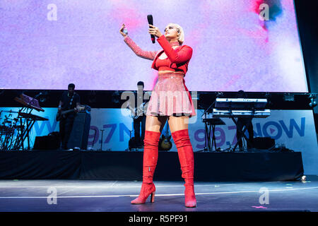 Bebe Rexha performs during the 2018 Victoria's Secret Fashion Show at ...