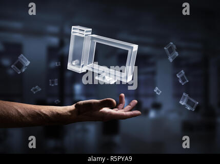 Computer and internet security concept presented by icon cloud. Mixed ...