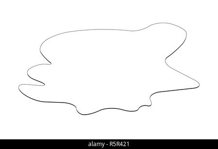 Puddle silhouette, black substance spill. stain, plash, drop. Vector ...