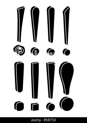 exclamation mark silhouette vector symbol icon design Stock Photo - Alamy