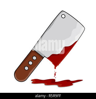 kitchen butcher chopper with blood vector symbol icon design Stock ...
