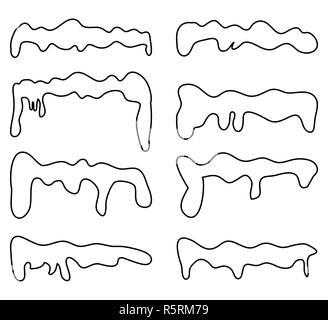 Icicles, snow cap, drift outline vector symbol icon design Stock Photo ...