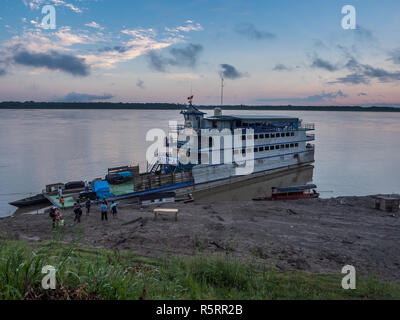 Benjamin Constant, Brazil - September 21, 2018: A passenger ferry and ...