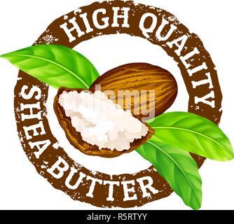 Vector grunge rubber stamp High quality shea butter on a white Stock ...
