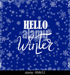 Hello Winter Typographic Poster Stock Photo - Alamy