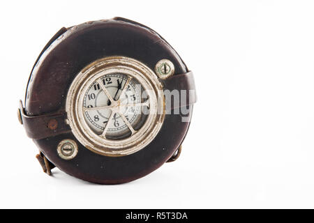 Antique security guard watchclock isolated on white background Stock ...