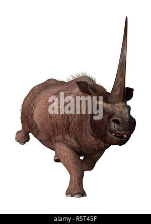3D rendering of a giant extinct rhinoceros Elasmotherium sibiricum ...