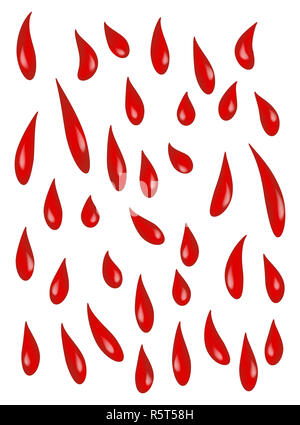 Illustration of a red drop of liquid falling down, symbol of healthcare ...