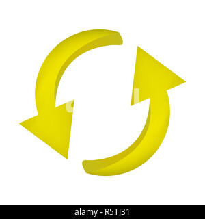 Arrow symbol, yellow icon clipart cycle business concept. Vector ...