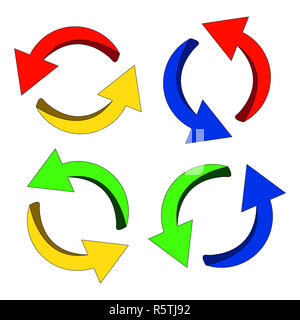 Arrow symbol, yellow icon clipart cycle business concept. Vector ...