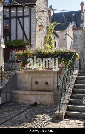 Beaugency, Loire Valley, France, ville fleuri, remains of castle keep ...