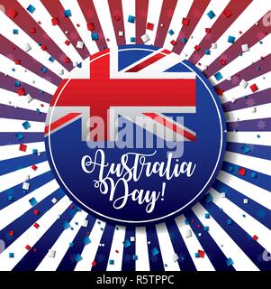 happy australia day sticker sign decoration stripes vector illustration ...