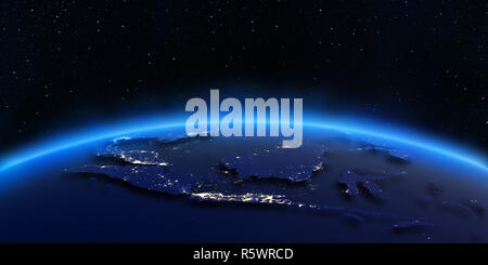 Indonesia city lights 3d rendering Stock Photo - Alamy
