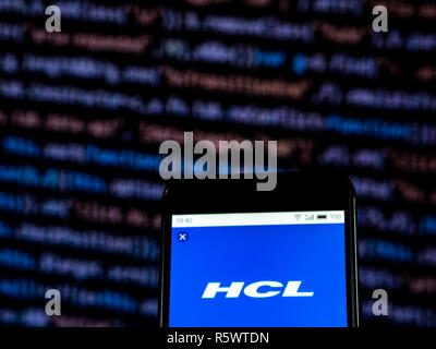 HCL Technologies Software company logo seen displayed on smart phone ...