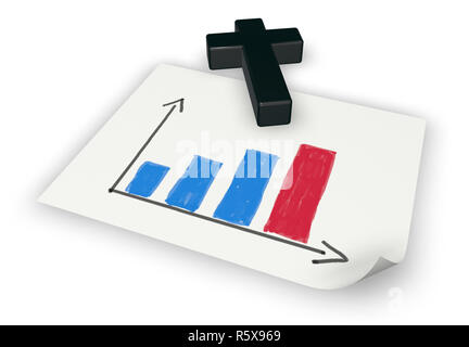 bar chart with christian cross Stock Photo - Alamy