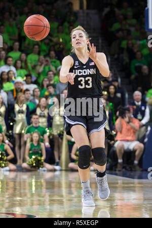 Connecticut forward Katie Lou Samuelson (33) looks for room against SMU ...