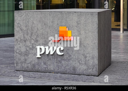 PWC logo, sign, Price Waterhouse Coopers, Valencia Spain Stock Photo ...