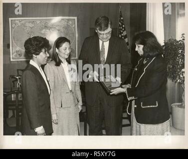 Admin. Atwood presenting general award - Woman receiving award Stock ...