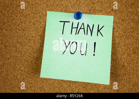 thank you written on post it note memo Stock Photo: 13146080 - Alamy