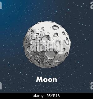 how to draw the moon in space