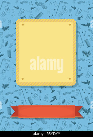 Retro greeting card with banners for custom text Stock Photo - Alamy
