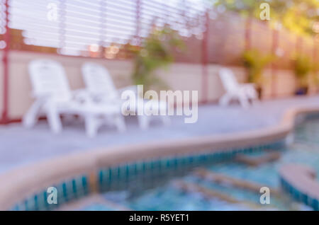 Blurred Swimming Pool Background with Perspective Wood Floor Stock ...
