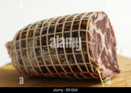 traditional capocollo of Calabria the salami made with pork neck Stock ...
