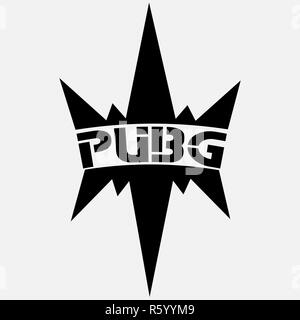 art icon for the network game pabg unknown player typography Stock ...