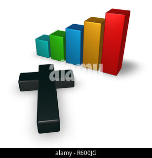 bar chart with christian cross Stock Photo - Alamy