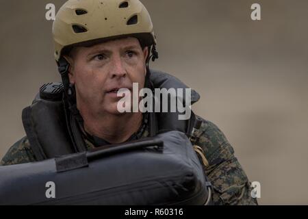 U.S. Marines scout swim to the shores of San Onofre beach during the ...