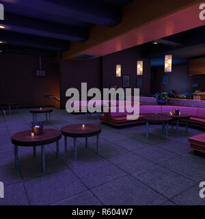 3D Rendering Lounge Bar Interior Stock Photo - Alamy