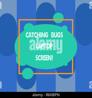 Writing note showing Catching Bugs Laptop Screen. Business photo ...