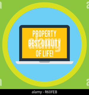 Handwriting text Property Best Quality Of Life. Concept meaning ...