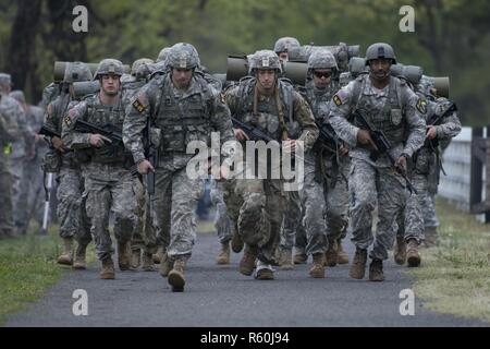 U.S. Army soldiers conduct a ruck march during the Cultural Support ...