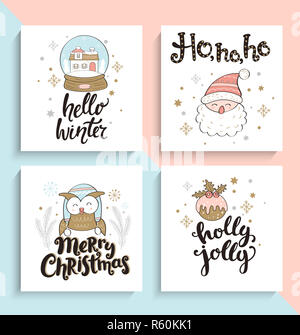 X mas poster banner of holly jolly couple dancing under snow globe ...