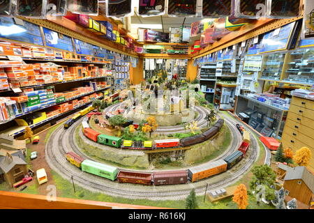 Hornby model trains in a display case National Railway museum York ...