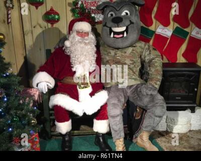 Rocky the Bulldog, the mascot of 3rd Infantry Division, poses for a ...