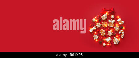 Banner for Christmas and New Year gingerbread stars, houses, Christmas ...