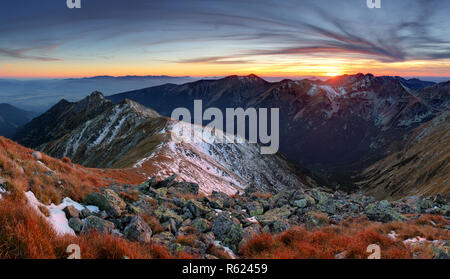 Mountain sunset autumn Tatra landscape, Slovakia Stock Photo - Alamy