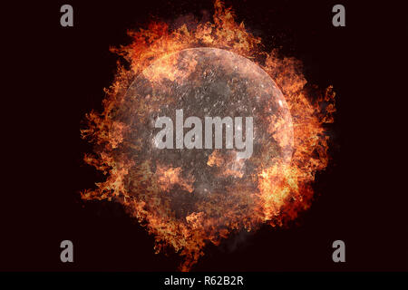 Planet in fire - Mercury. Science fiction art Stock Photo - Alamy