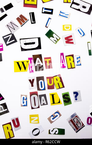 Writing note showing Goals Vision Mission. Business concept for ...