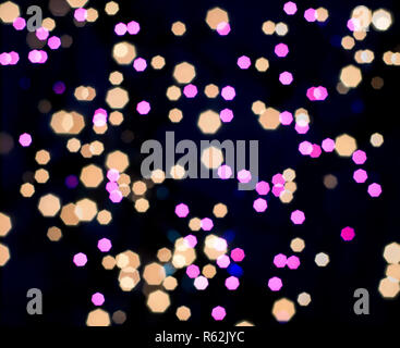 yellow bokeh polygon on a black background Stock Photo - Alamy