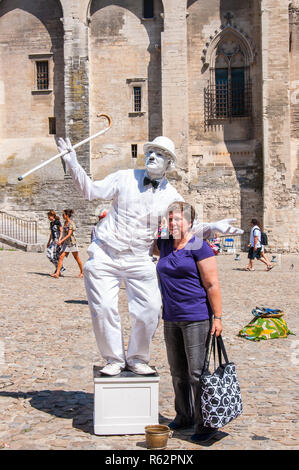 Charlie Chaplin mime artist photographed in a studio in London in 1987 ...