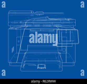 printer blueprint illustration business design concept graphic Stock ...