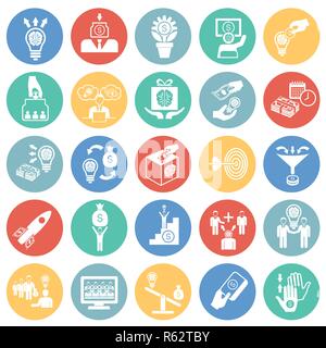 Dollar flat icons, common graphic resources, vector illustrations Stock ...