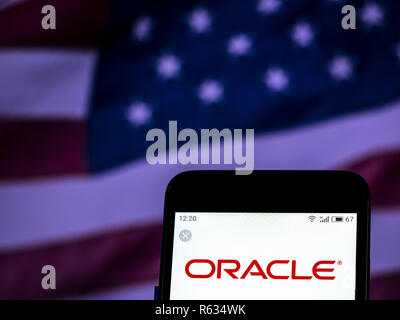 Oracle Corporation Computer software company logo seen displayed on ...