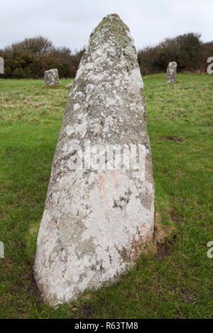 Boscawen-Un Bronze Age Stone Circle in Penwith, Cornwall, UK Stock ...