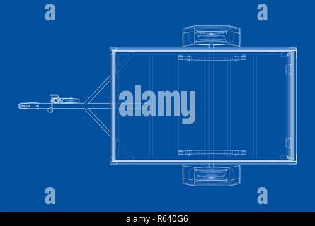 Open trailer sketch. 3d illustration Stock Photo - Alamy