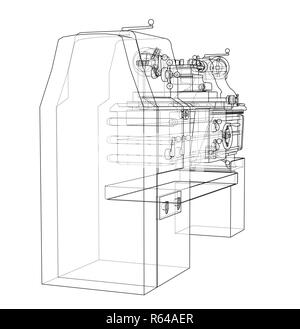 Lathe blueprint, illustration Stock Photo - Alamy